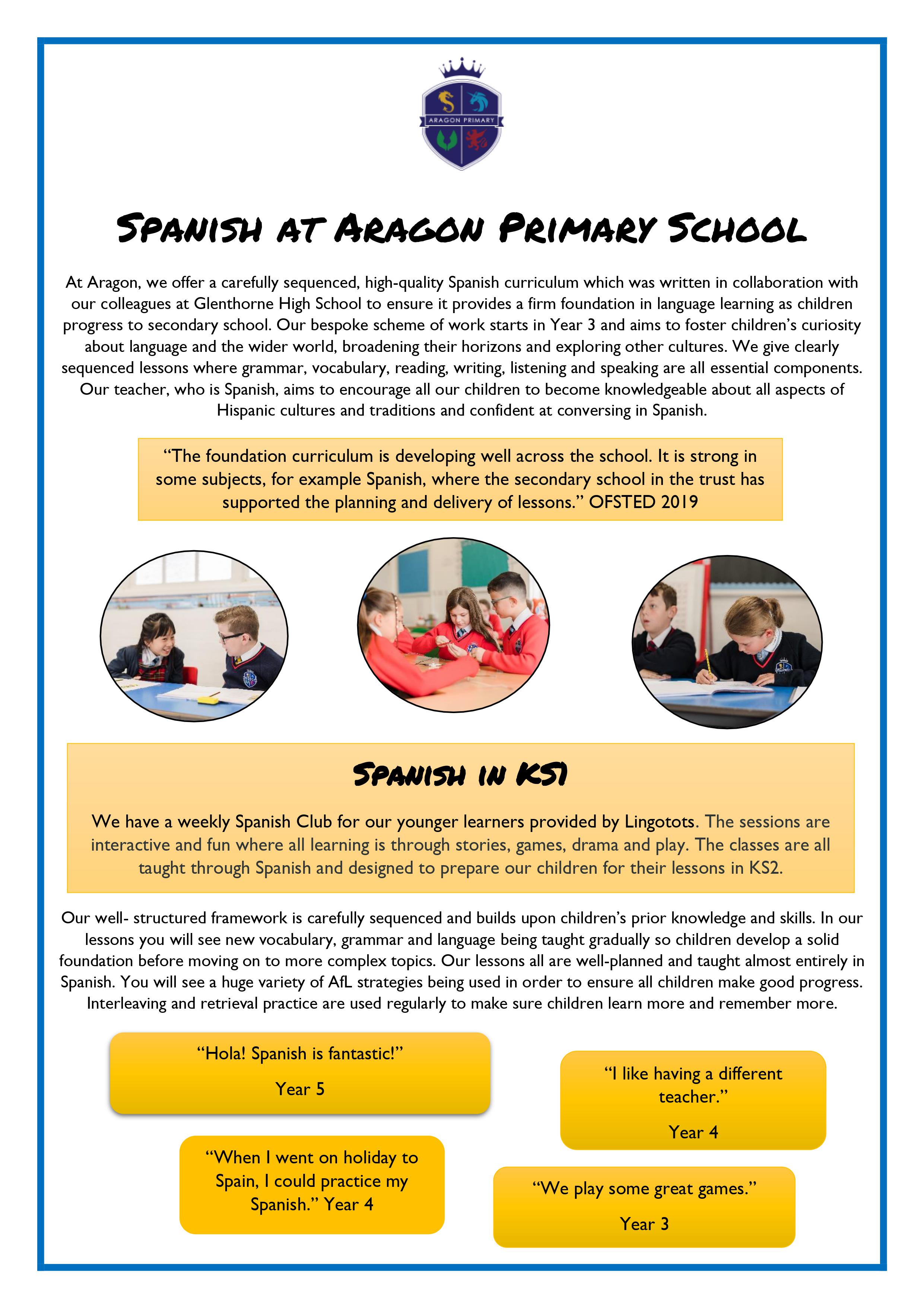 Aragon Primary School - Spanish
