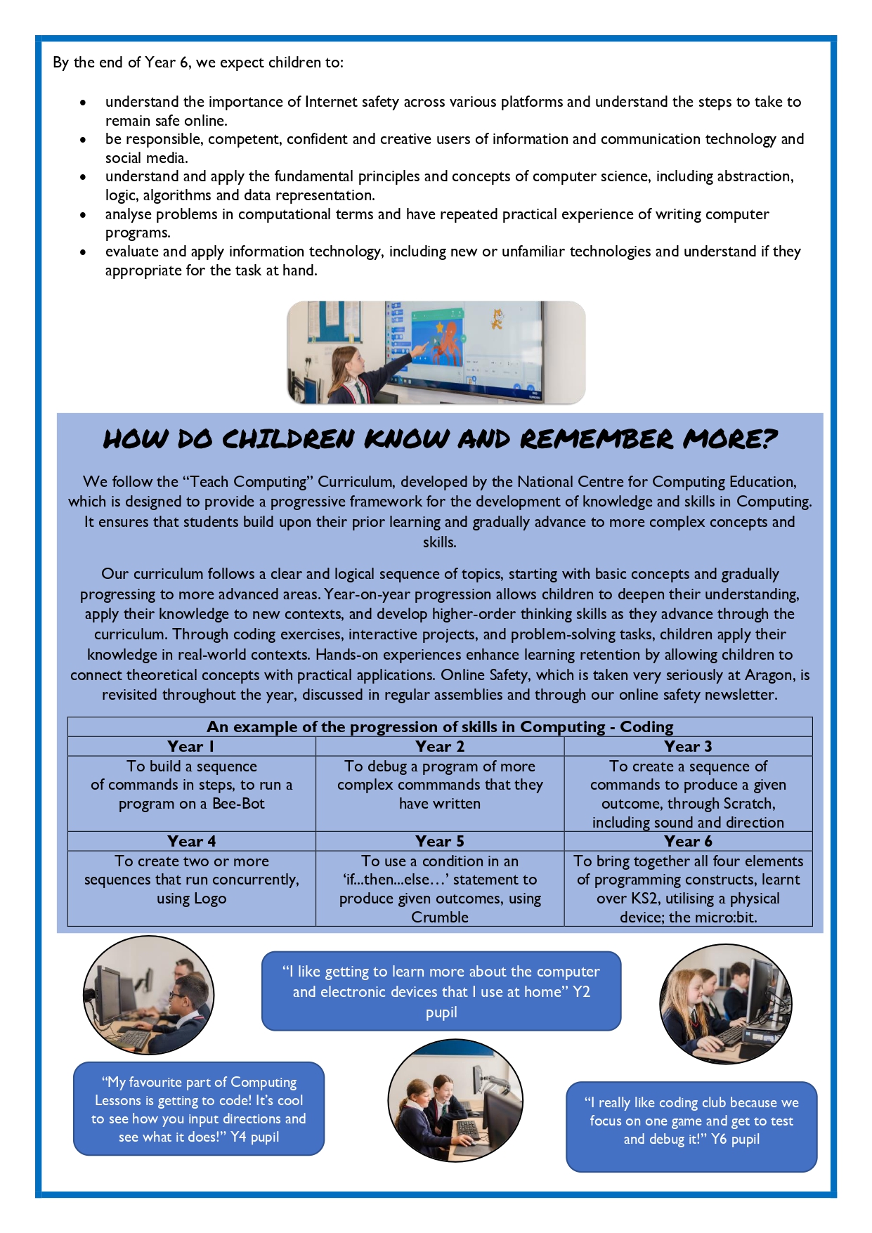 Aragon Primary School - Computing