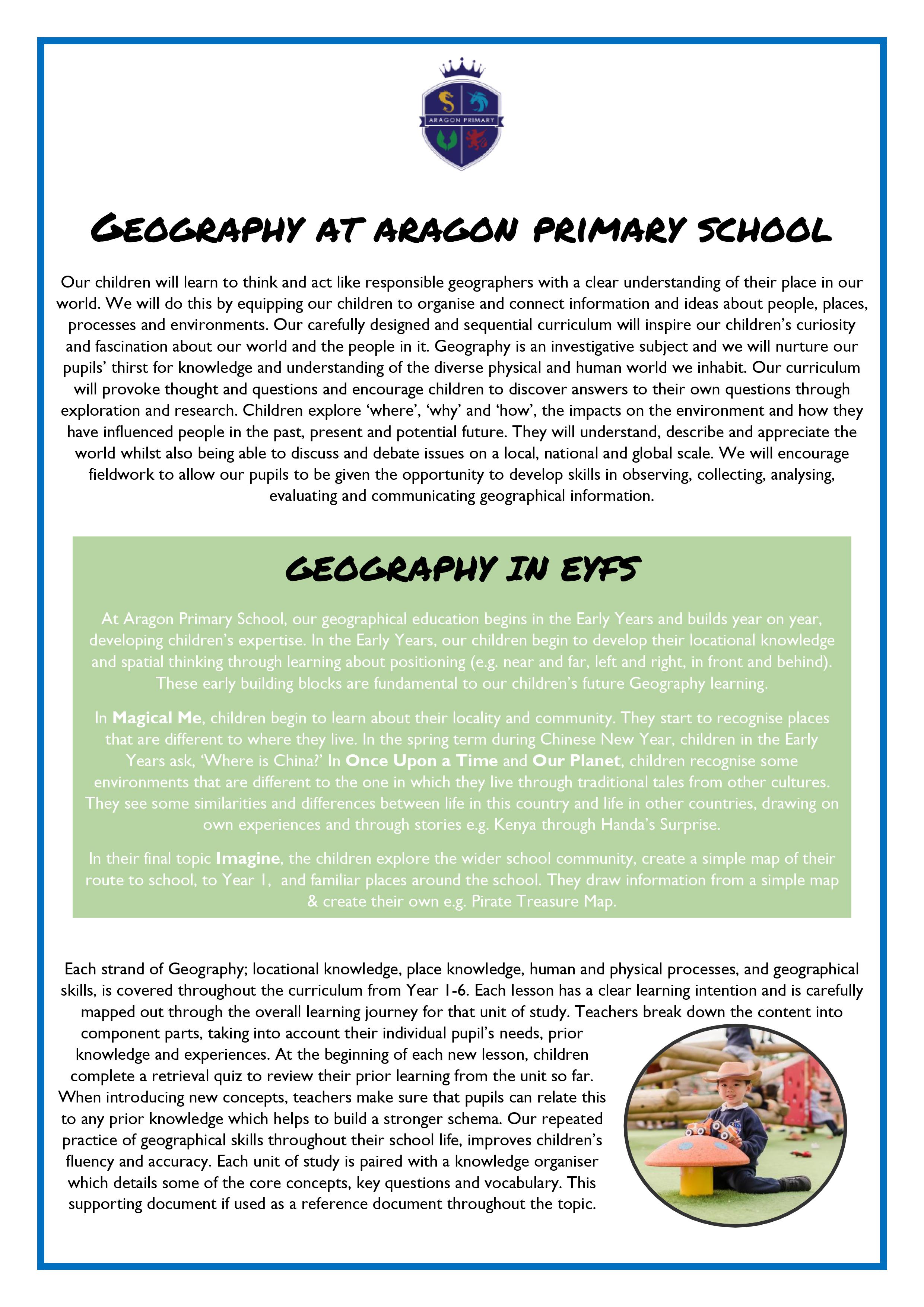 Aragon Primary School - Geography