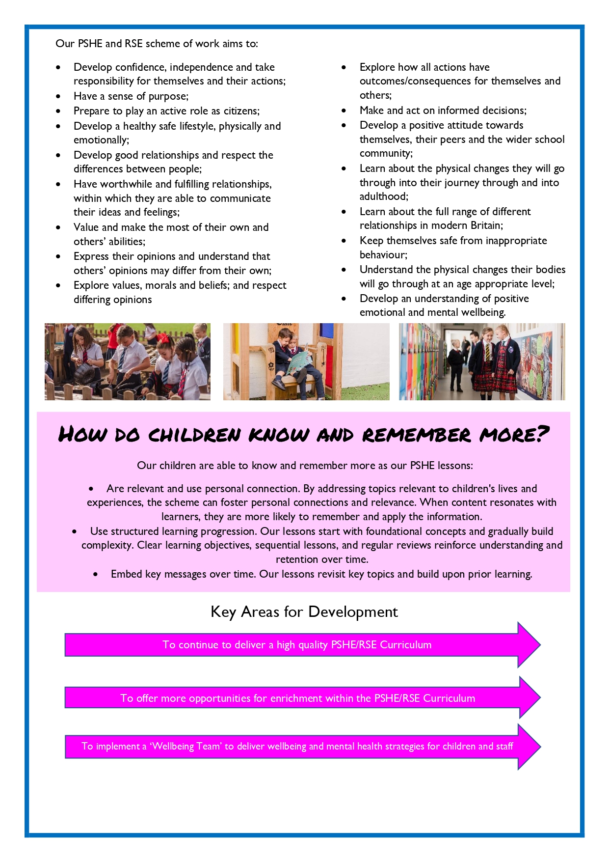 Aragon Primary School - PSHE/RSE